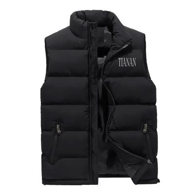 China High Quality Winter Warm Men'S Cotton Vests Custom Logo Plus Size Casual Loose Solid Sleeveless Zipper Puffer Vest Jacket Men for sale