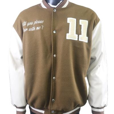 China Men's Stand Baseball Jacket Double-faced Woolen Goods Varsity Jacket Custom Embroidered Chenille Patch Letterman Jacket for sale