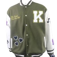 China High Quality Varsity Jacket Men Chenille Embroidery Leather Sleeves Custom Baseball Letterman Varsity Jacket for sale