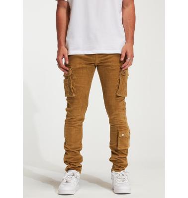 China Cargo Pants Men's High Quality Heavyweight Brown Corduroy Mens Sweatpants Fall and Winter Slim Fit Pencil Sweat Pants for Men for sale