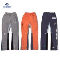 China Custom High Quality Men Jogger Sweat Pants Pant Flare Sweatpants Splatters Elastic Patchwork Graffiti Paint  Men Flare Pants for sale
