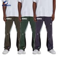 China Custom High Quality Men Jogger Sweat Pants Pant Flare Sweatpants Splatters Elastic Patchwork Graffiti Paint  Men Flare Pants for sale