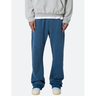 China Clothing Manufacturers Custom Sweat Pants Men's Stacked Flared Pants Blank for Custom Print Distressed Trousers for sale