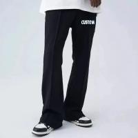 China Custom Men'S High Quality Casual Flared Jogger Track Pants Cotton Plus Size Heavyweight Stacked Flare Sweatpants for Men for sale