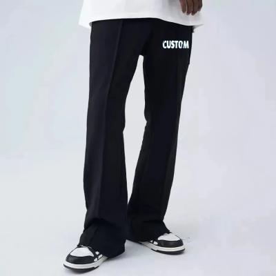 China Custom Men'S High Quality Casual Flared Jogger Track Pants Cotton Plus Size Heavyweight Stacked Flare Sweatpants for Men for sale
