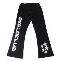 China Streetwear Plus Size Flare Sweat Pants Men Custom High Quality Puff Printing French Terry Stacked Sweats Men'S Pants for sale