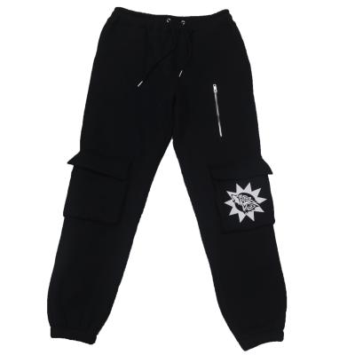 China Streetwear Heavyweight Stacked Men'S Pants & Trousers Custom Plus Size Zipper Decorative Print Flare Sweat Pant Men for sale