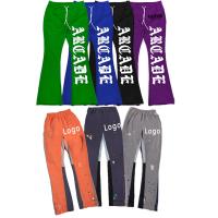China Custom Logo 100% Cotton Fabric Flare Track Jogger Wholesale 3d  Sweatsuits Men Sweatpants Stacked Sweat Men'S Pants for sale