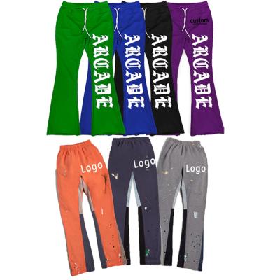China Custom Logo 100% Cotton Fabric Flare Track Jogger Wholesale 3d  Sweatsuits Men Sweatpants Stacked Sweat Men'S Pants for sale
