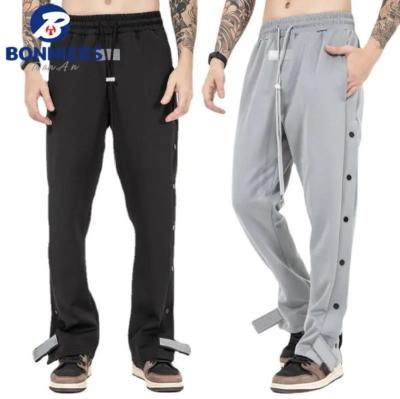 China OEM Casual Sport Trousers Athletic Loose Tear Basketball Pants Side Split With Buttons Men's Sweatpants for Men for sale
