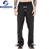 China OEM Casual Sport Trousers Athletic Loose Tear Basketball Pants Side Split With Buttons Men's Sweatpants for Men for sale
