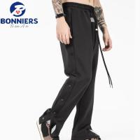 China OEM Casual Sport Trousers Athletic Loose Tear Basketball Pants Side Split With Buttons Men's Sweatpants for Men for sale