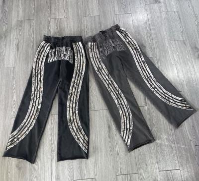 China Custom Vintage Acid Wash Camouflage Striped Jogging Sweat Pants Men Wholesale Cropped Cotton Baggy Camo Mens Sweatpants for sale