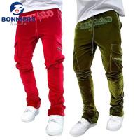 China OEM/ODM Custom Multi-color Logo High Quality Baggy Stacked Pants Joggers Track Pants Mens Cargo Pants for Men Fabric Printed for sale