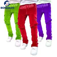 China OEM/ODM Custom Multi-color Logo High Quality Baggy Stacked Pants Joggers Track Pants Mens Cargo Pants for Men Fabric Printed for sale