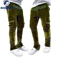 China OEM/ODM Custom Multi-color Logo High Quality Baggy Stacked Pants Joggers Track Pants Mens Cargo Pants for Men Fabric Printed for sale