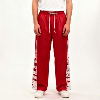 China Wholesale Custom Letter Drawstring Waist Joggers Dtg Print Side Zipper up LOGO Pencil Sweat Pants Casual Baggy Mens Sweatpants for sale