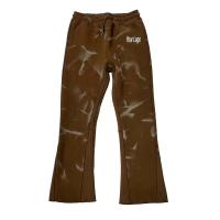 China StreetWear Stacked Flare Sweat Pants for Men Custom Logo Jogger Acid Wash Heavyweight Gradient Acid Wash Mens Baggy Sweatpants for sale