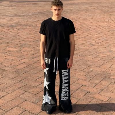 China Custom Y2k Plus Size Jogger Cargo Men'S Baggy Pants Vintage Acid Wash Stacked Flare Sweat Pants for Men for sale