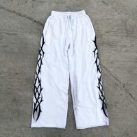 China Custom Acid Wash Stacked Sweat Track Flare Cotton Pants Men Wholesale Casual Jogging Sports Wide Leg Baggy Mens Sweatpants for sale