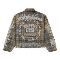 China Clothing Manufacturer Custom Flannel Plaid Button Long Sleeve Shirts Embroidered Rhinestone High Quality Joggers Shirt for Men for sale