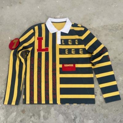 China Custom High Quality Striped Embroidery Lapel Thermal Cotton Rugby Shirts Apparel Manufacturer Joggers Jersey Polo TShirt for Men for sale
