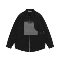 China Street Wear Men'S Two Cargo Shirts Custom Designed Zippers Autumn Plus Size Embroidery Heavyweight Shirt for Men for sale
