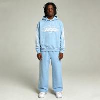 China Heavyweight Streetwear French Terry Letter Print Acid Wash Over Size Hoodie and Sweatpants Set Jogging Tracksuit Baggy SweatSuit for sale