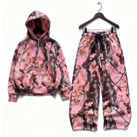 China Custom Real Tree Camouflage Oversized Men's Sweatsuit Camo Flared Sweatpants and Hoodie Sets Jogger Streetwear Tracksuit for Men for sale