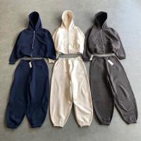 China Custom Logo Blank Sweatsuit 100% Cotton Baggy Tracksuit Joggers Oversized Boxy Fit Flared Sweatpants and Hoodie Sets for Men for sale
