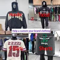 China Custom Logo Blank Sweatsuit 100% Cotton Baggy Tracksuit Joggers Oversized Boxy Fit Flared Sweatpants and Hoodie Sets for Men for sale