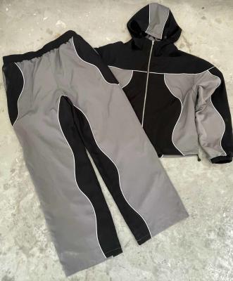 China Manufacture Custom Windbreaker Jogger Sweatsuit Nylon Zip up Jacket and Sweat Pants Two Piece Sets Streetwear Tracksuit for Men for sale