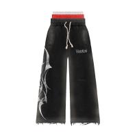 China Streetwear Triple Layer Acid Wash Flared Sweatpants and Hoodie Sets Custom Heavyweight Oversized Cropped Printed Rivet Sweatsuit for sale