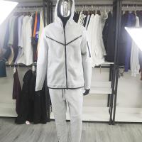 China Customized Men's Sportswear Zipper Hoodie Sweatpants Two Piece Tracksuit Outdoor Training Jogging Set for sale