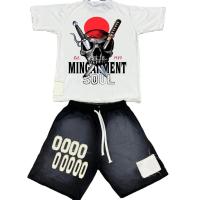 China Custom French Terry Cotton Distressed Acid Wash Men'S T-Shirt and Shorts Set Manufacturer Printing Design Sweatsuit for Men for sale