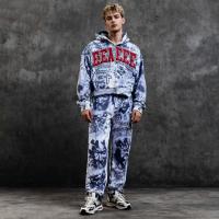 China Custom All Over Print Jogger Sweatsuit Streetwear 400 Gsm 2 Piece Set Designer Cotton Tech Fleece Tracksuits Manufatur for Men for sale