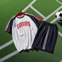 China Streetwear Heavy Striped Crop Top and Shorts Sets for Men Custom 100% Cotton Biker Basketball T-Shirt and Shorts Set Unisex for sale