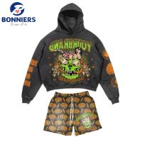 China Manufacturer Streetwear Summer Tracksuit Custom Casual Cotton Digital Print Pullover Hoodie and Shorts Jogging Set for Men for sale