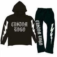 China Two Piece Raw Hem Cut Edge Hoodie Sweatpants Men Set Customizable 3D  Fleece Jogger Tracksuit Sweatsuit Set Wholesale for sale