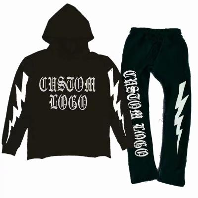 China Two Piece Raw Hem Cut Edge Hoodie Sweatpants Men Set Customizable 3D  Fleece Jogger Tracksuit Sweatsuit Set Wholesale for sale