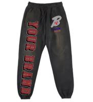 China Custom 100% Cotton Sweat Suits Two Piece Oversize Baggy Tracksuit Thick Print Raw Hem Acid Wash Men Hoodies and Sweat Pant Sets for sale