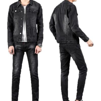 China Streetwear Men'S Denim Tracksuit Wholesale Custom Digital Printing Side Pocket Jacket Coats and Baggie Jeans Sets for Men for sale