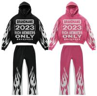 China Unisex Training Wear Oversized  Custom Heavyweight Men'S SweatsuitFlared Sweatpants and Hoodie Sets Tracksuit for Men for sale
