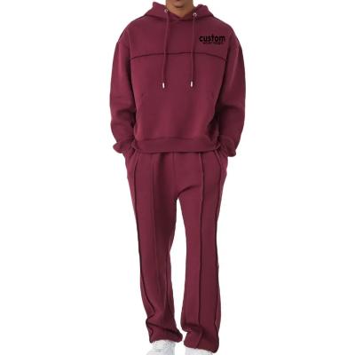 China Custom Football Velvet Sublimation 500 Gsm Set Straight Leg Flared Tracksuit Party Cotton Fabric for Men Women Sweat Suit for sale