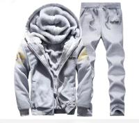 China Factory Supply Men'S Jackets and Pants Custom Winter Warm Clothes Embroidered Plus Size Wool Cashmere Fabric Hoodie Sets for Men for sale