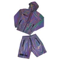 China Slim Fit Tech Fleece Tracksuit Reflective 2 Piece Set Men Shorts Outwear Windproof Jacket and Shorts Tracksuit for Men for sale