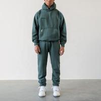 China Custom Logo Cotton Vintage Elasticated Zip Pockets Washed Unisex Distressed Jogger Men Tracksuit Sweatsuit for sale