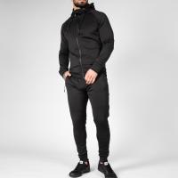 China Wholesale Waterproof Zipper Pockets Quick Dry Polyester Spandex Sportswear Sweatpants and Hoodie Set Men Sweatsuit for sale
