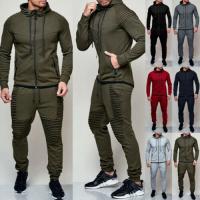 China Custom 2 Pieces Autumn Running Tracksuit Men Sweatshirt Sports Set Gym Clothes Men Sport Suit Training Suit Sport Wear for sale