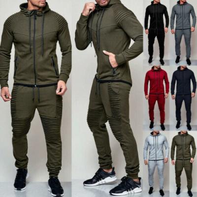 China Custom 2 Pieces Autumn Running Tracksuit Men Sweatshirt Sports Set Gym Clothes Men Sport Suit Training Suit Sport Wear for sale